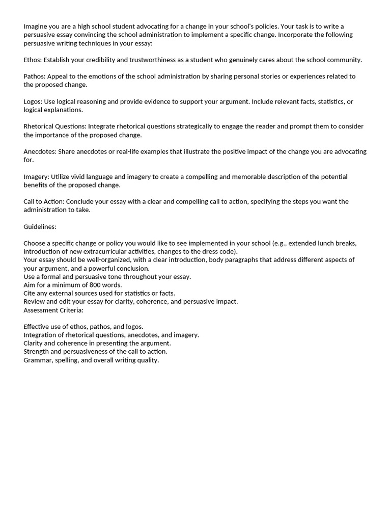 Elements of Persuasive Essay | PDF