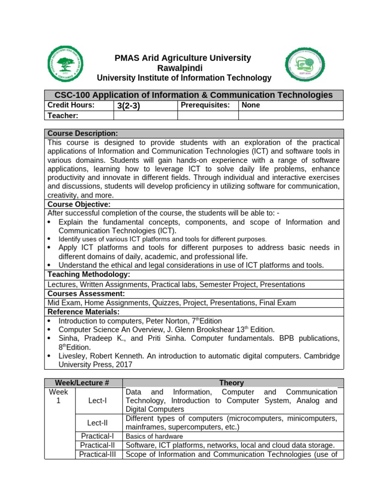 Application of ICT 2023 | PDF | World Wide Web | Internet & Web