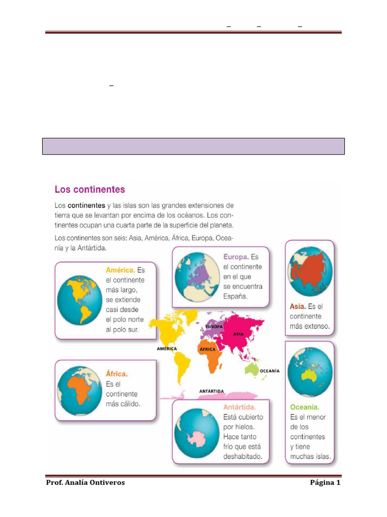 Guía de Continentes y Océanos para Niños | PDF | Continente | Geografía ...