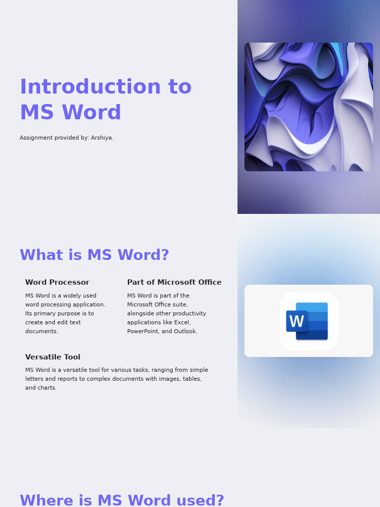 Introduction To MS Word 2 | PDF | Microsoft Word | Microsoft Office