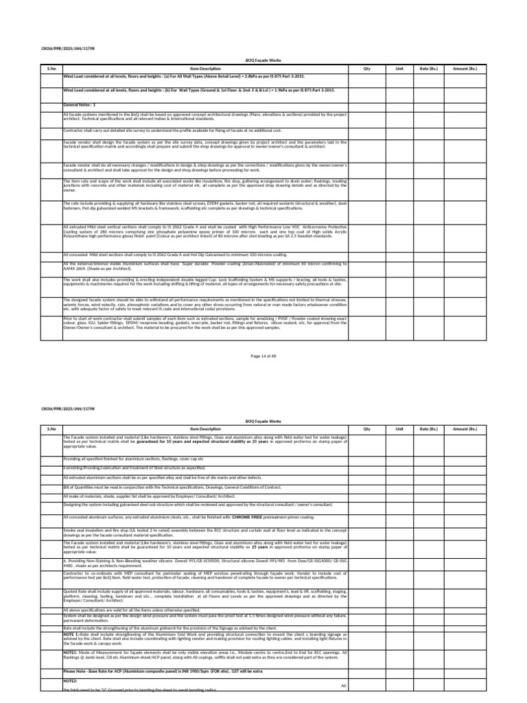 Final BOQ | PDF | Materials | Building Engineering