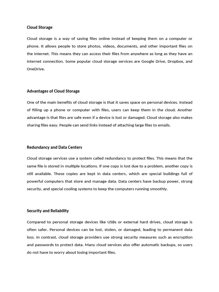 Cloud Storage | PDF