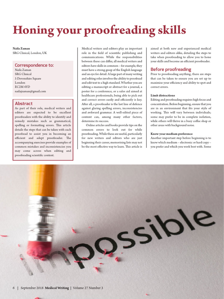 Honing Your Proofreading Skills | PDF | Proofreading | Editing