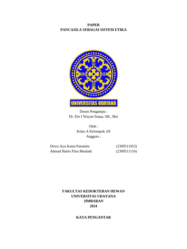 A9 - Paper Pancasila Sebagai Sistem Etika | PDF