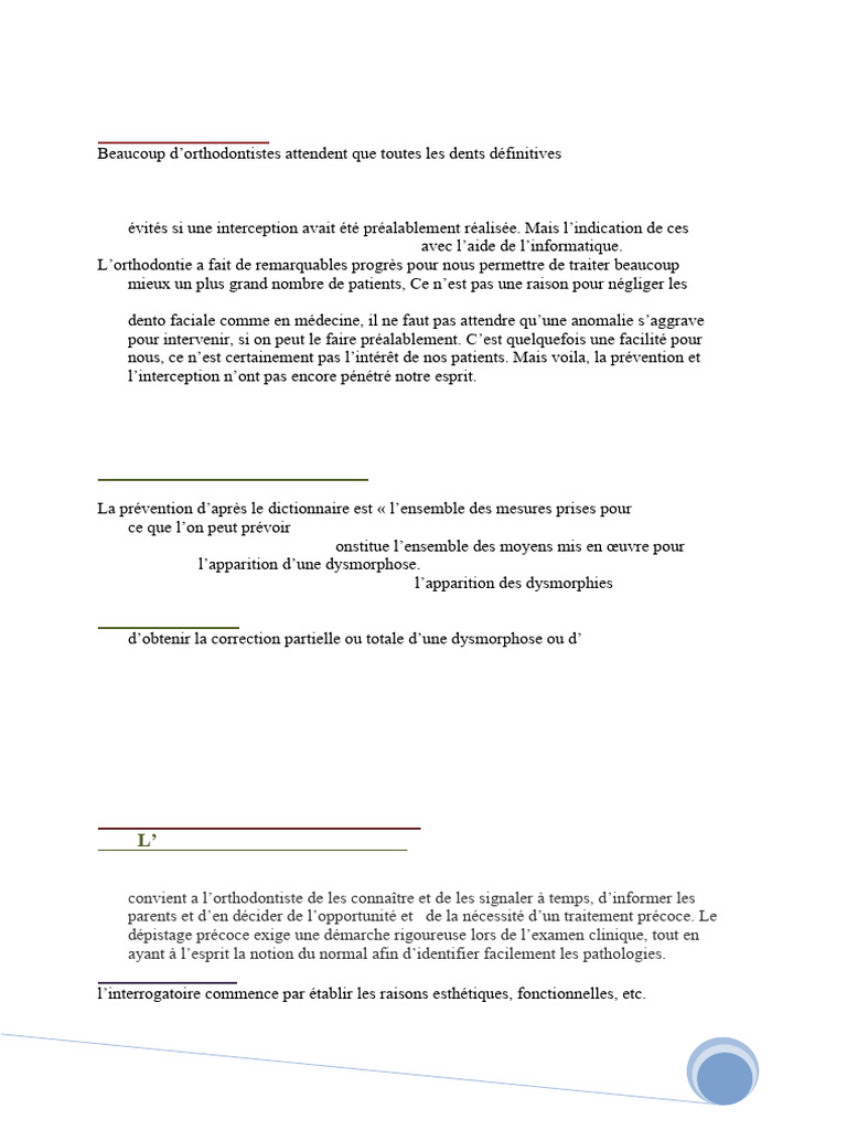 La-Prévention-Et-Linterception-En-Orthodontie | PDF | Orthodontie | Bouche