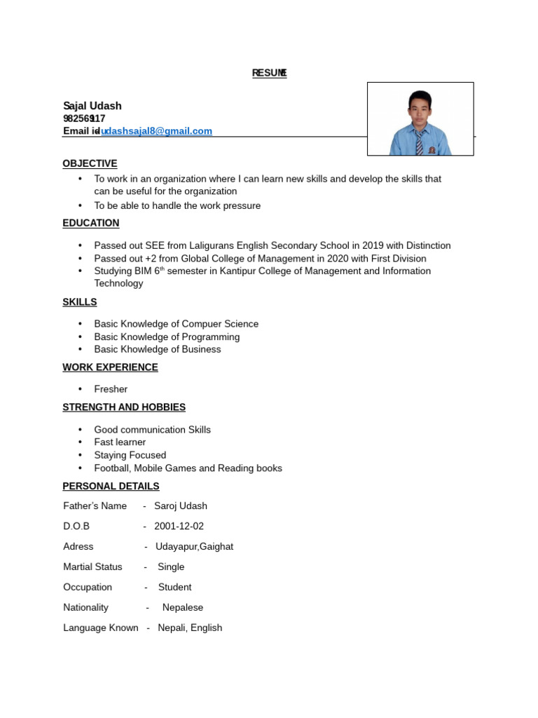 Student Profile: Sajal Udash | PDF