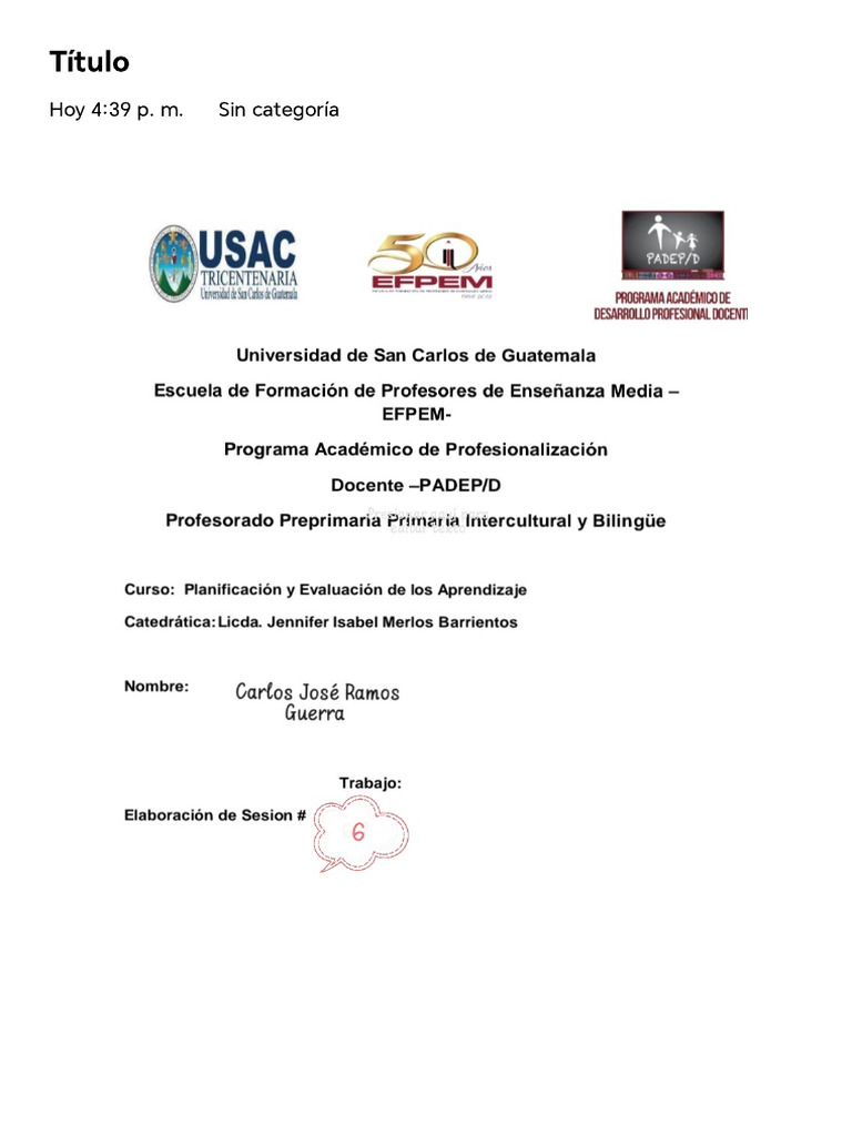 Sesión 6 | PDF