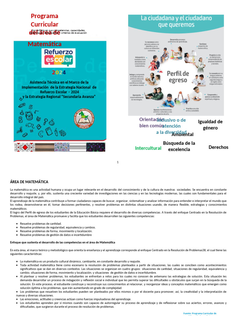 PROGRAMA CURRICULAR MATEMATICA - CON ENFASIS EN COMPETENCIAS CAPACIDADES Y CRITERIOS DE ...