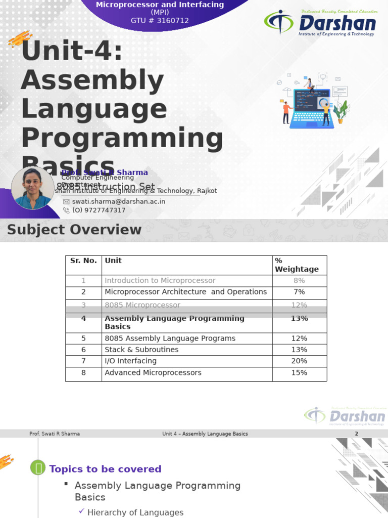3160712 MPI GTU Study Material Presentations Unit-4 17032021071018AM | PDF | Assembly Language ...