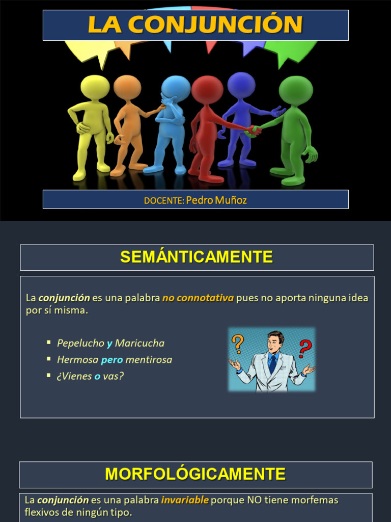 La Conjunción | PDF | Oración (Lingüística) | Palabra