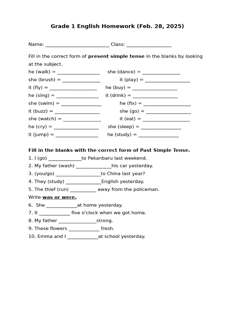 Toddle - English HW | PDF