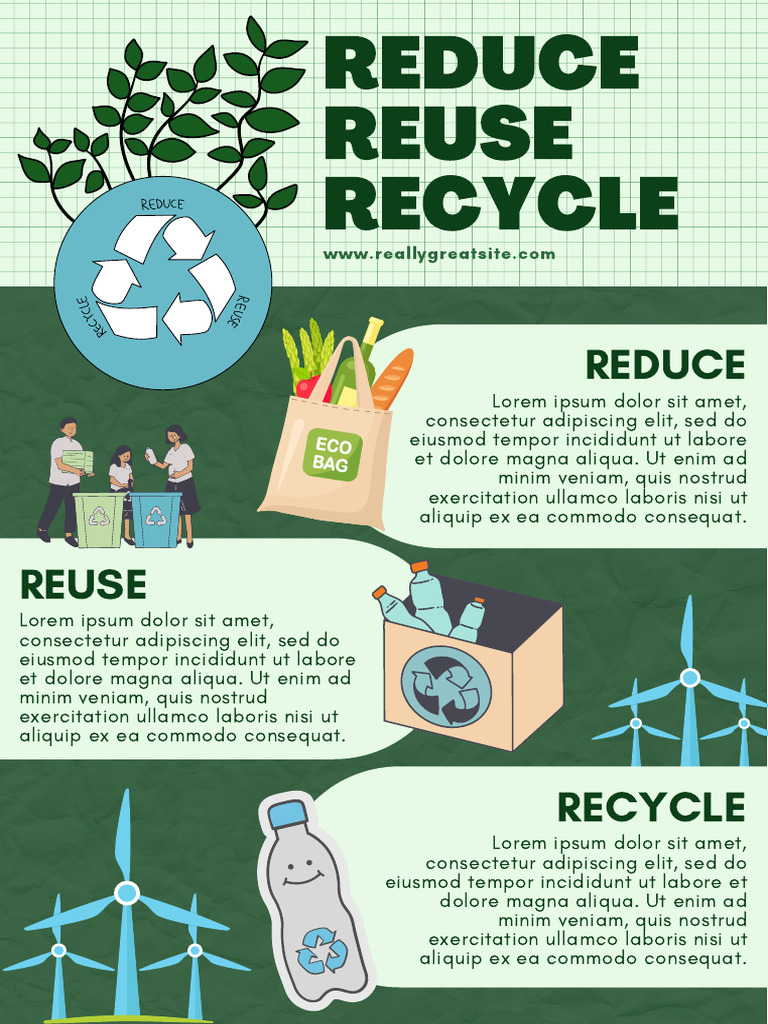 Green Light Illustrative Graphic Reduce Reuse Recycle Requirement ...