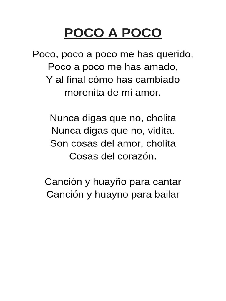 Poco A Poco Letra | PDF
