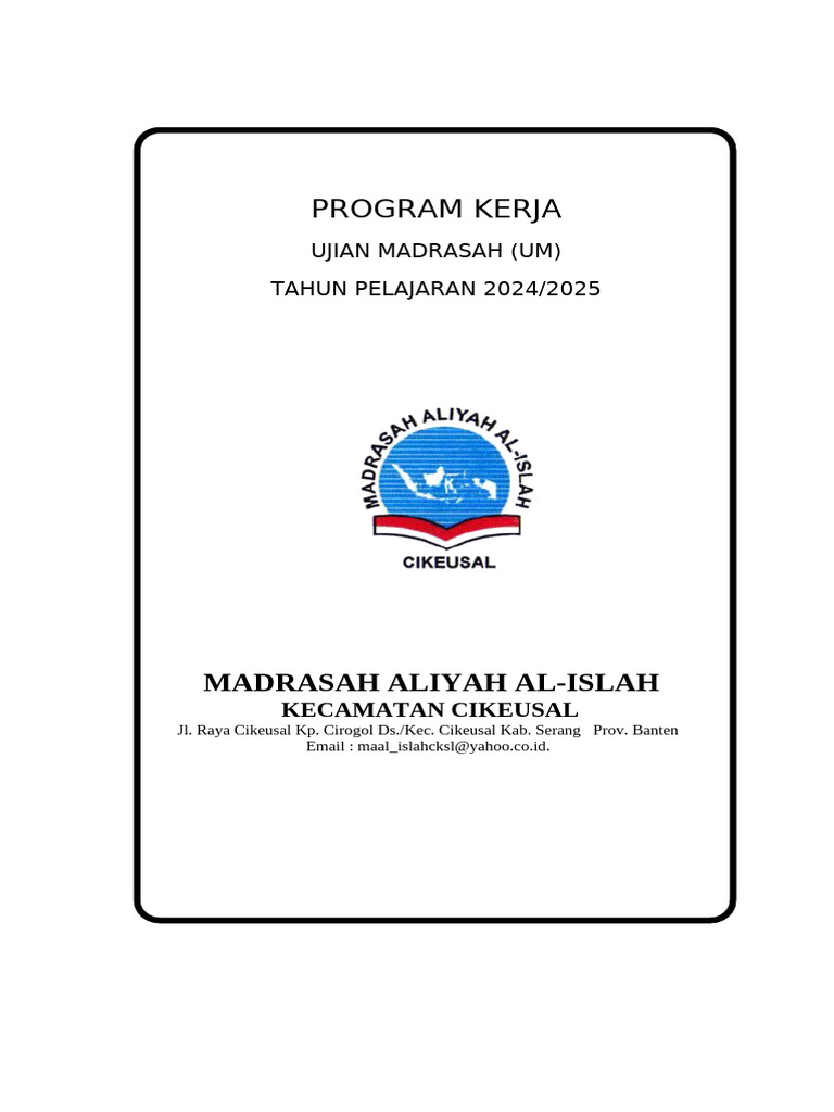 Cover Program Kerja Um 2025 | PDF