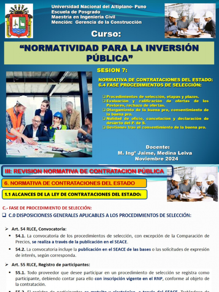 Maestria Ic Una Normat Inv Pub JML Nov 2024 Sesion 7 Img | PDF