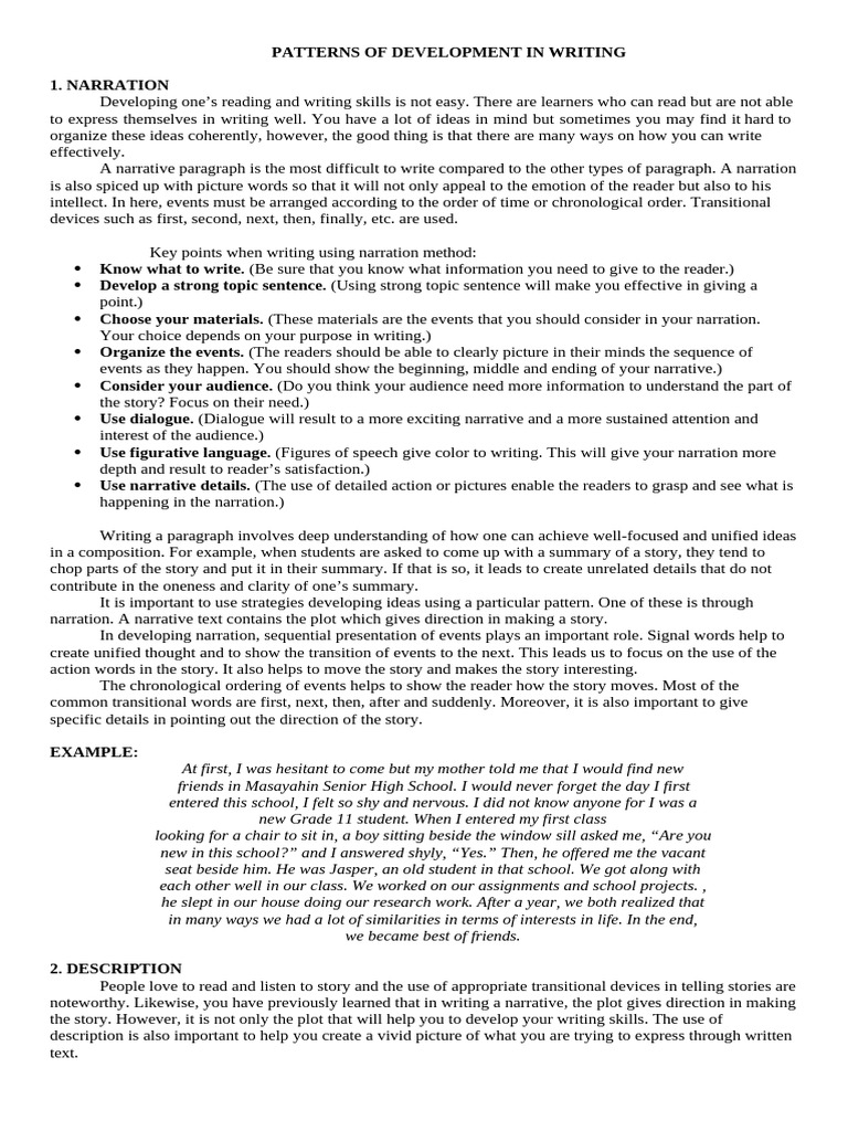 Handout For Patterns of Dev | PDF | Argument | Cognitive Science