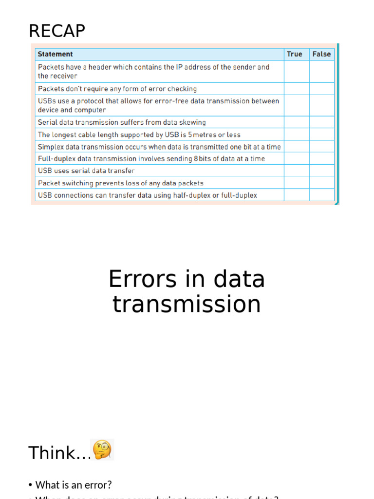 Data Transmission 3 - Errors in Data Transmission | PDF | Data ...