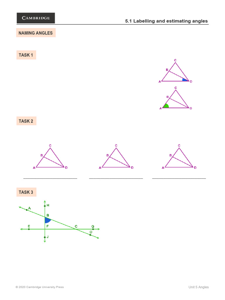 Naming and Estimating Angles Guide | PDF