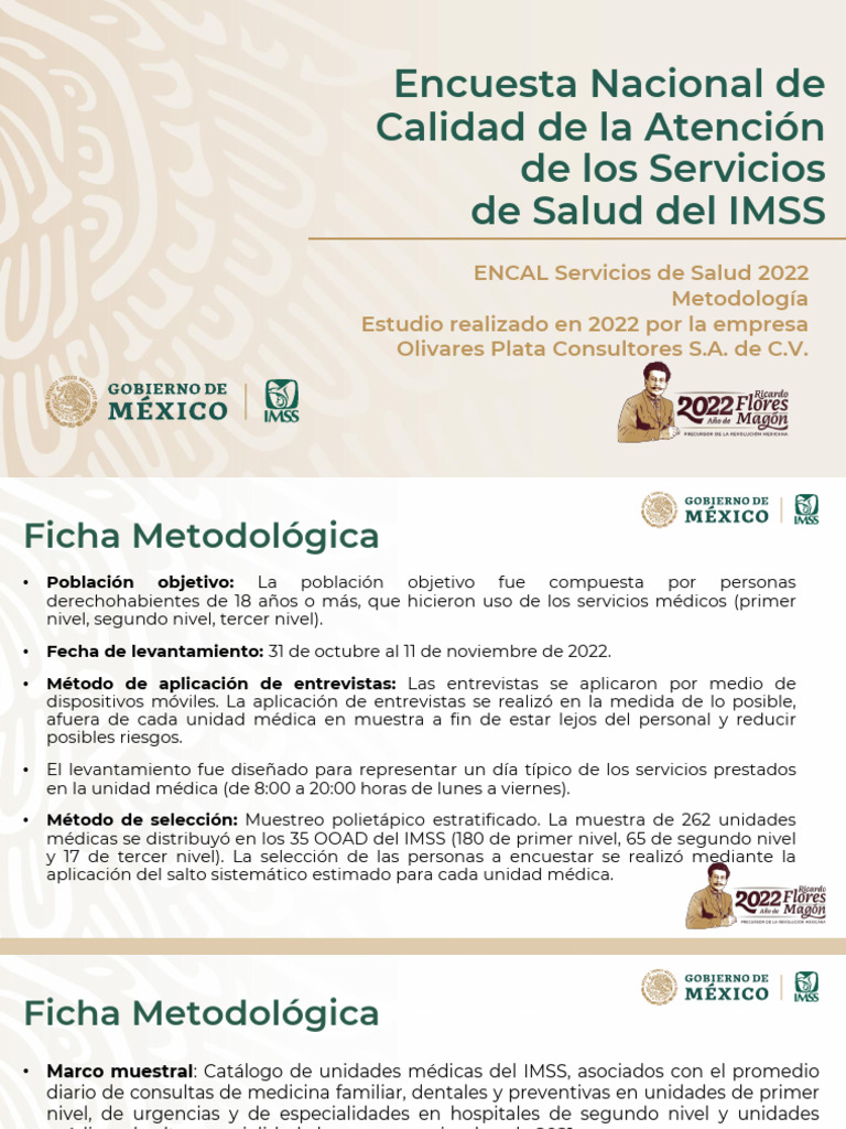 Metodologia - ENCAL Servicios de Salud 2022 | PDF