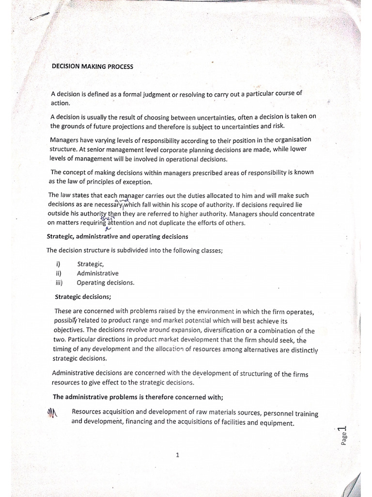 Decision Making Process - Construction Management | PDF