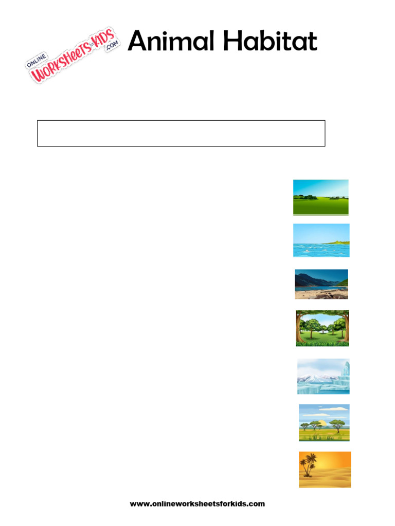 Animal Habitat Worksheet for Kids | PDF