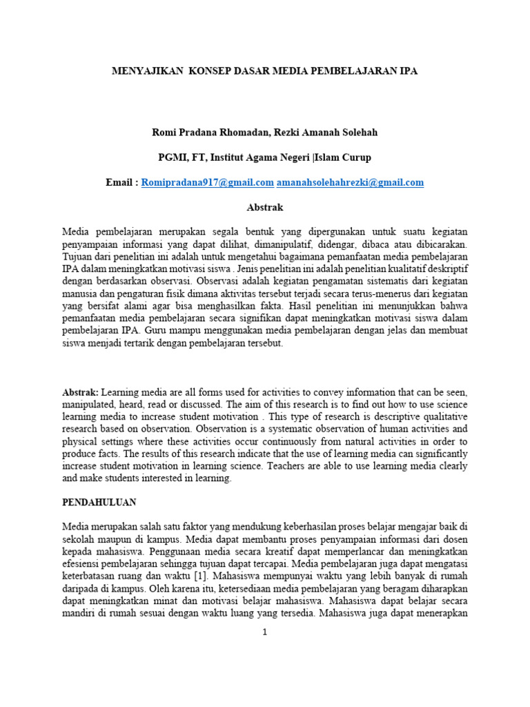 Contoh ARTIKEL | PDF