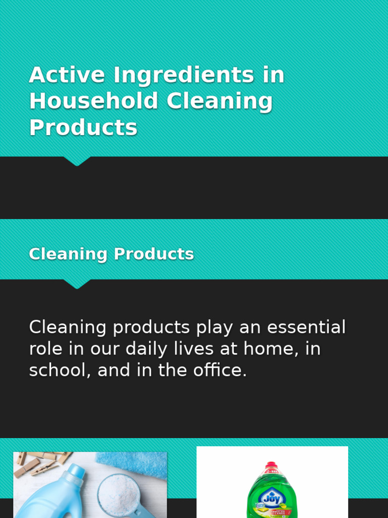 Active Ingredients in Cleaning Products | PDF