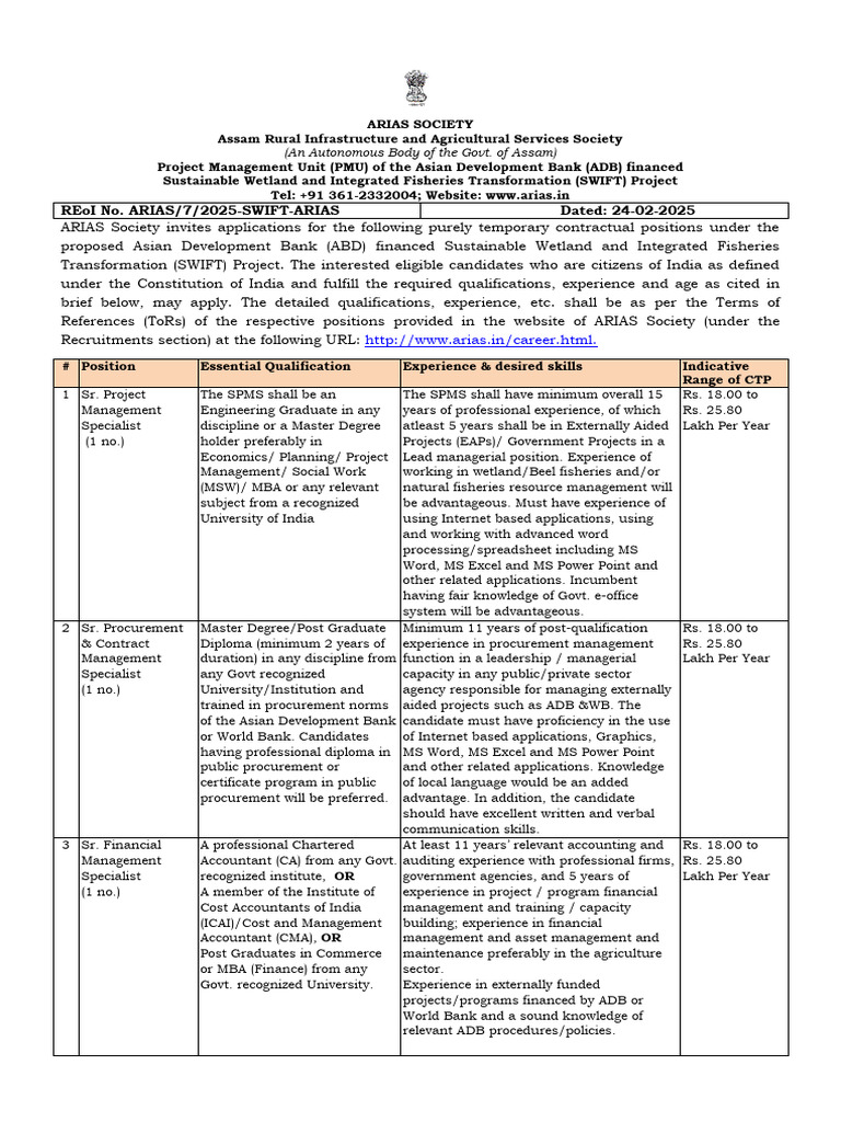 Web Version-REOI of Swift Project | PDF | Asian Development Bank ...