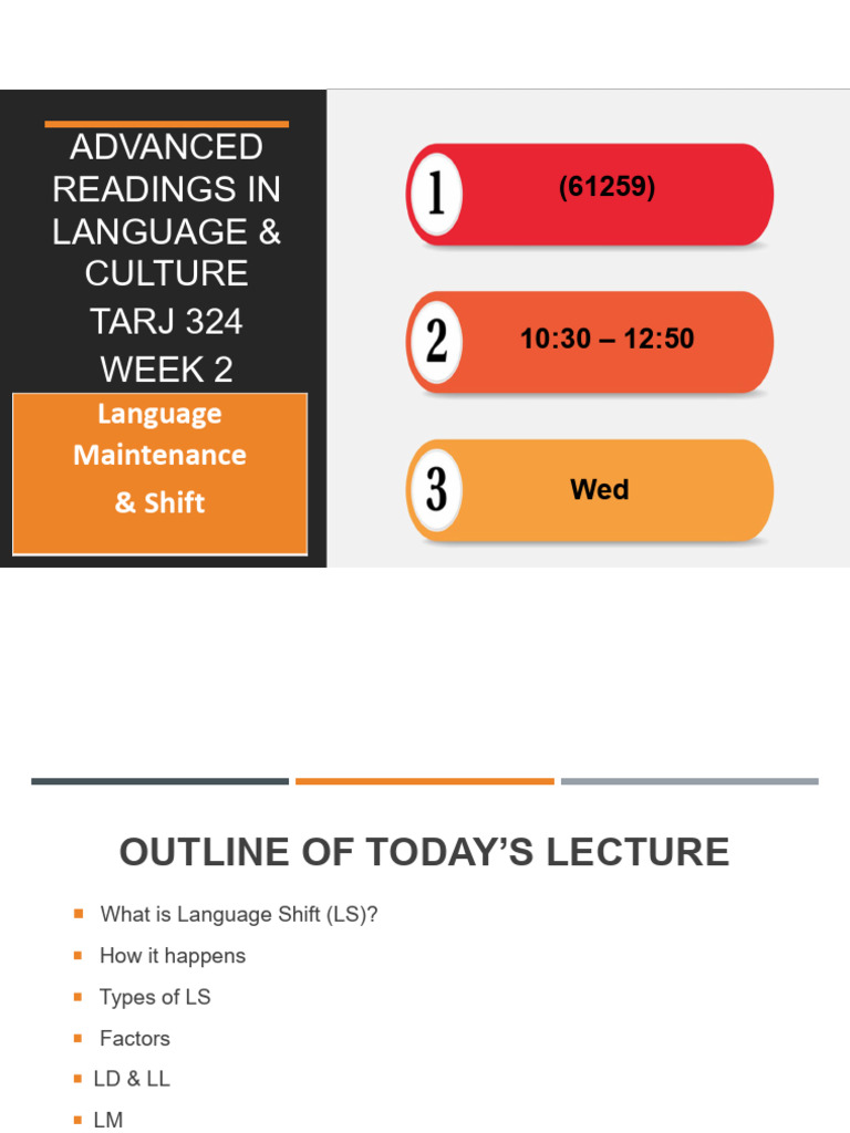 09 - Lecture 4 Language Maintenance and Shift | PDF | Linguistics ...