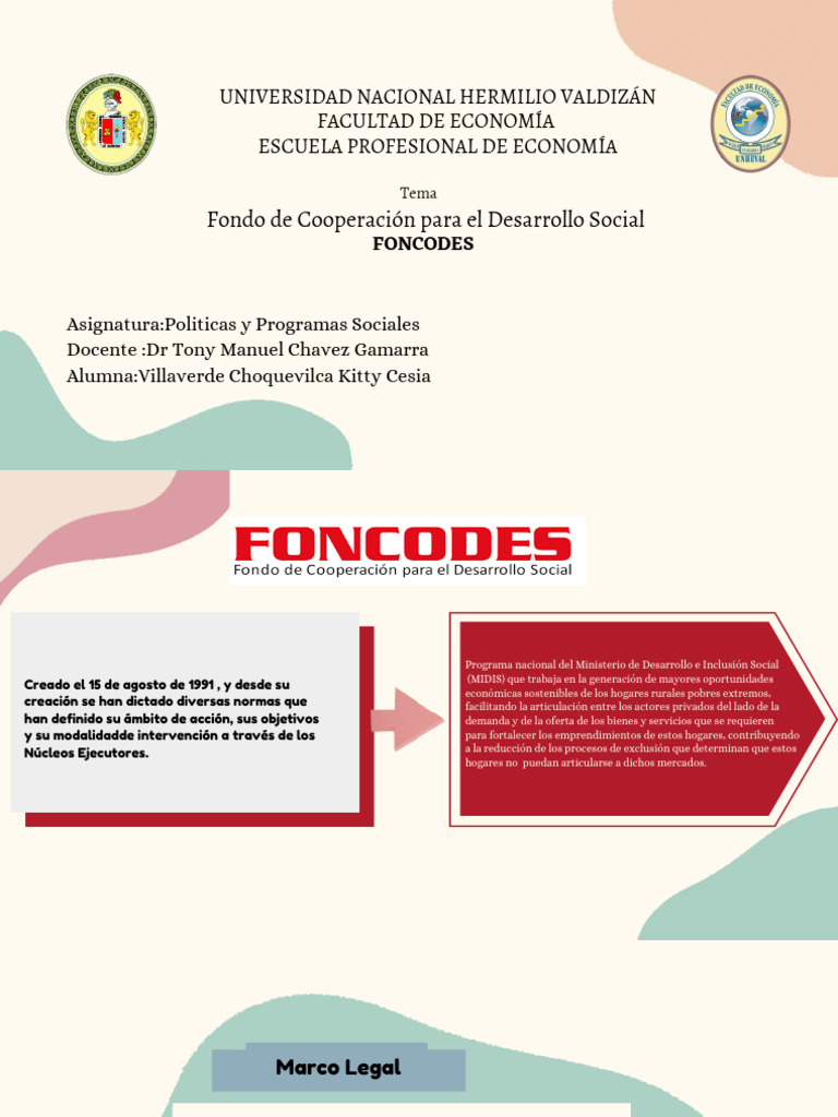 FONCODES (Fondo de Cooperación para El Desarrollo Social) | PDF ...