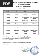 2025 Psle Examination Calendar (Tentative) VF | PDF