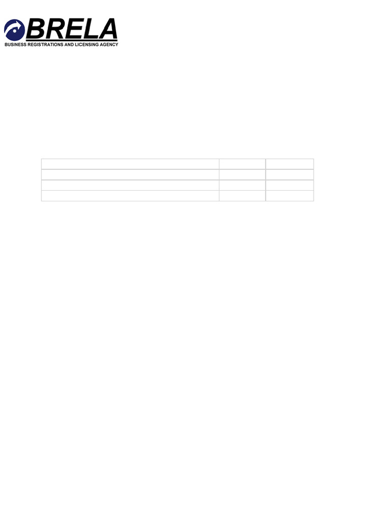 Receipt For Payment of Registration of New Business Name Brela Pi02 - R ...