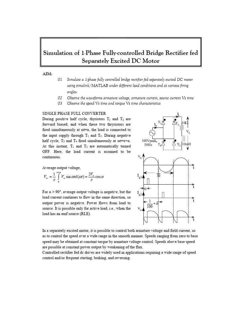 Simulink DC Motor Control Experiment | PDF | Rectifier | Power Electronics