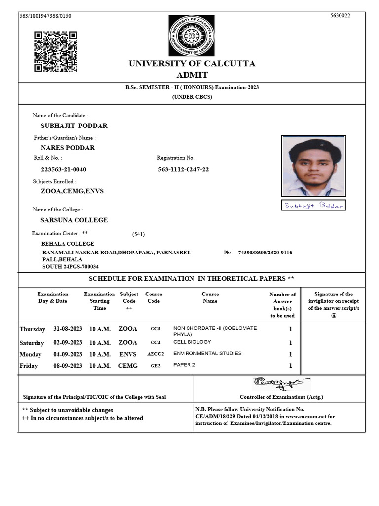 SEM-II_ EXAM_2023_B.AB.SC_2_2 | PDF
