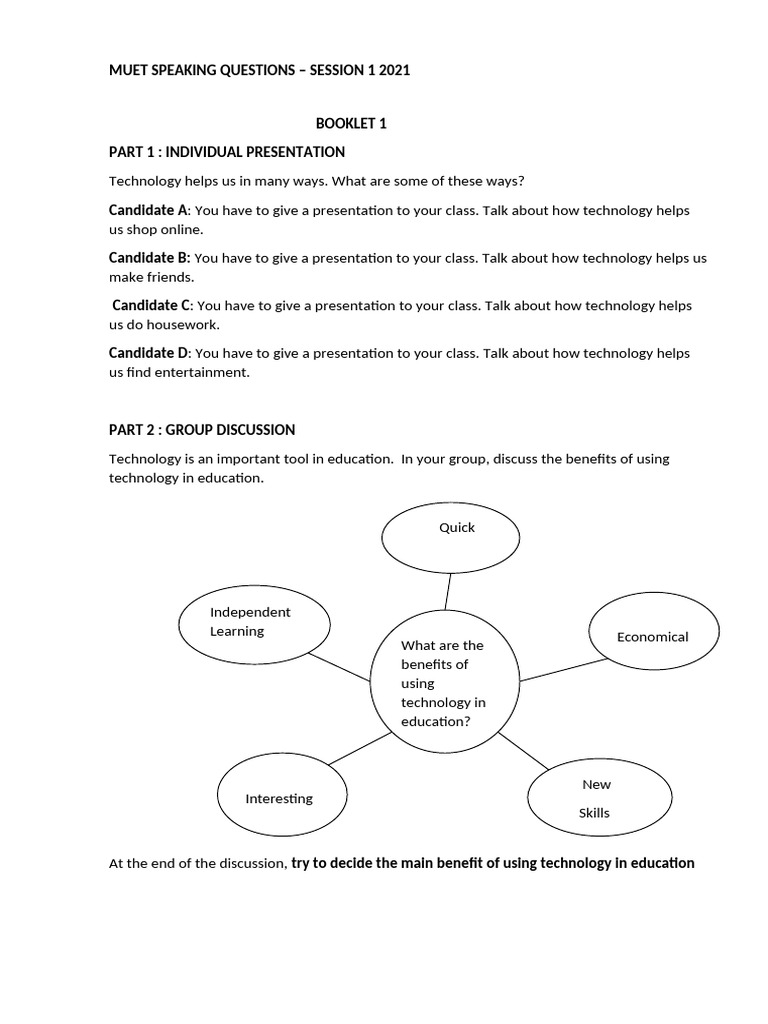 Muet Speaking Questions S1 2021 | PDF | Cost Of Living