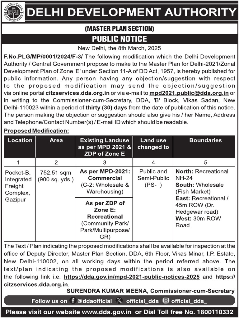 Dda Public Notice Final Ad English 07.03.2025 | PDF
