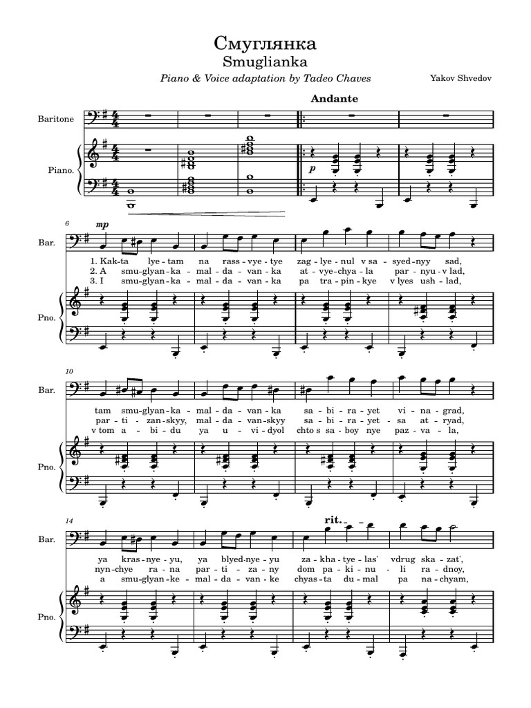 Smuglianka FM adptTadeoChavesRussianEmbassy | PDF