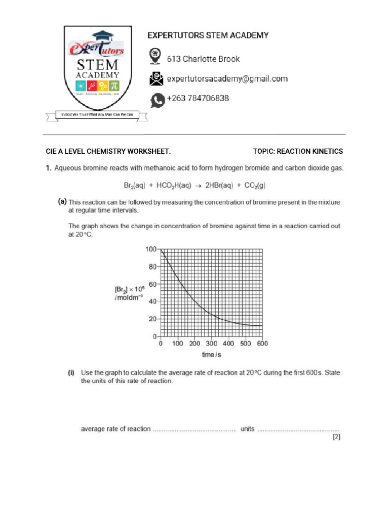 Cie As & A Level Chemistry Reaction Kinetics | PDF