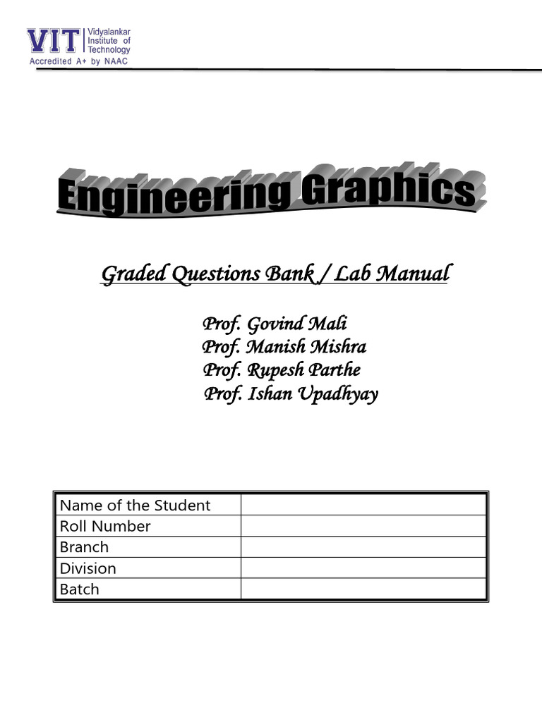 EG GQ Lab Manual August 2024 25 | PDF | Computer Aided Design | Geometry