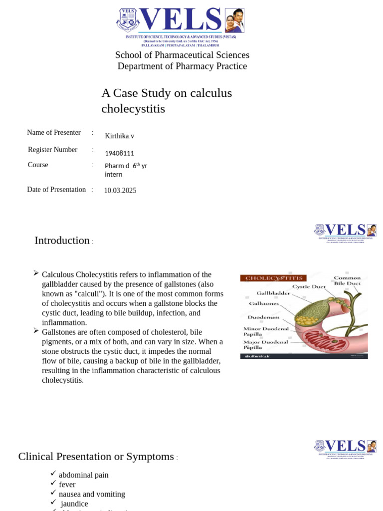 Calculous Cholecystitis Case Study | PDF | Gastroenterology | Diseases ...