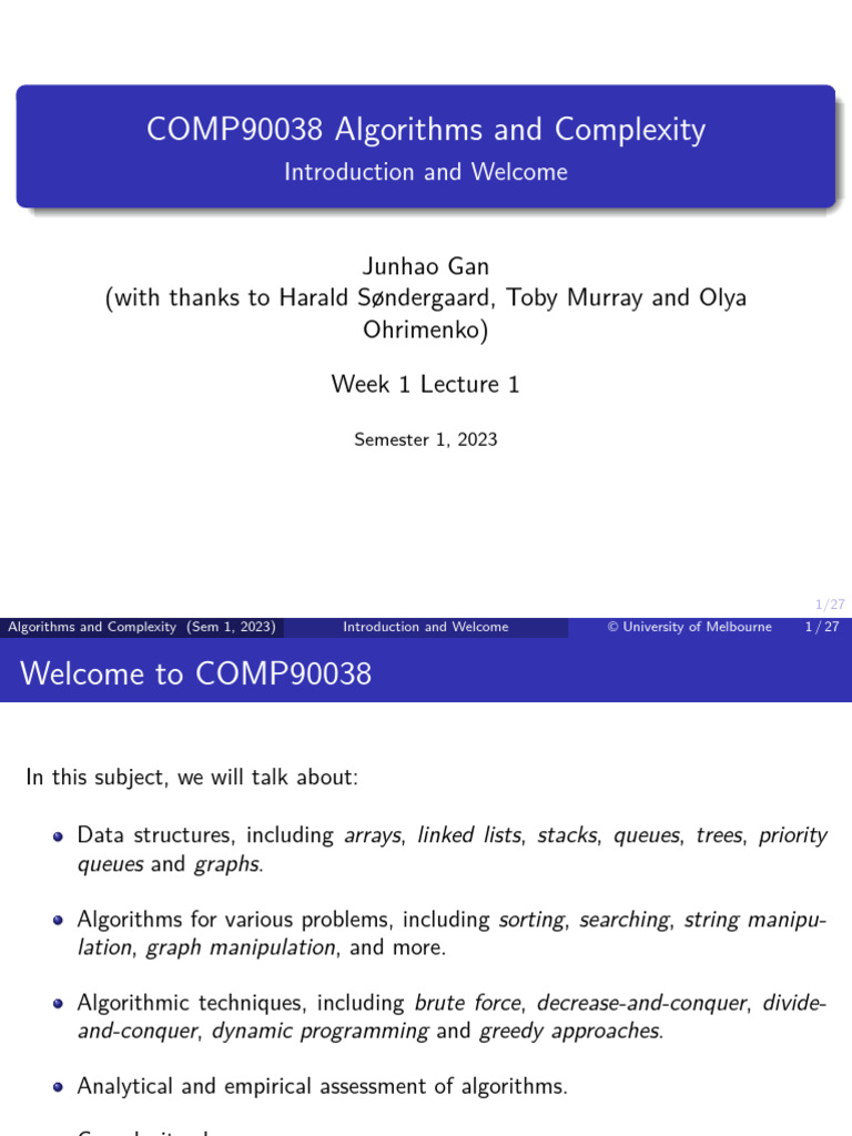 Week01-Lec01-After Class | PDF | Computational Complexity Theory | Algorithms