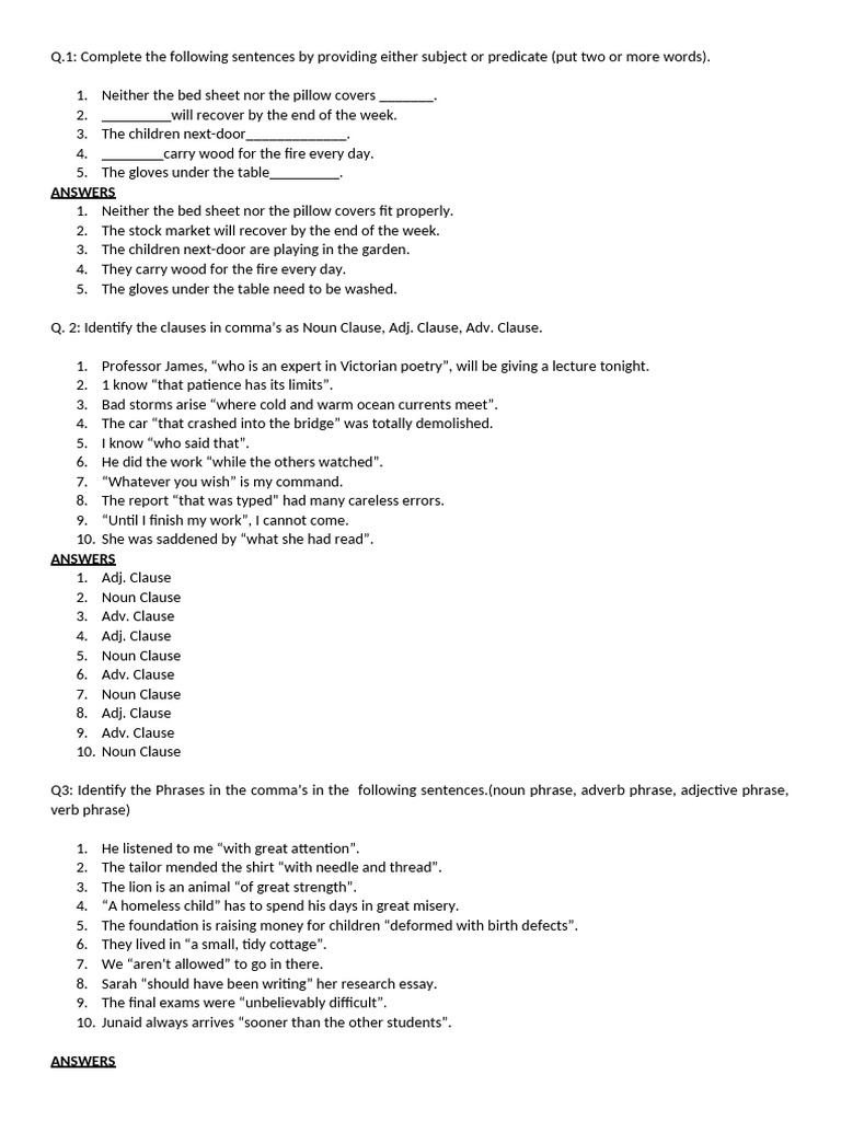 Functional English Solve Paper A | PDF | Clause | Verb
