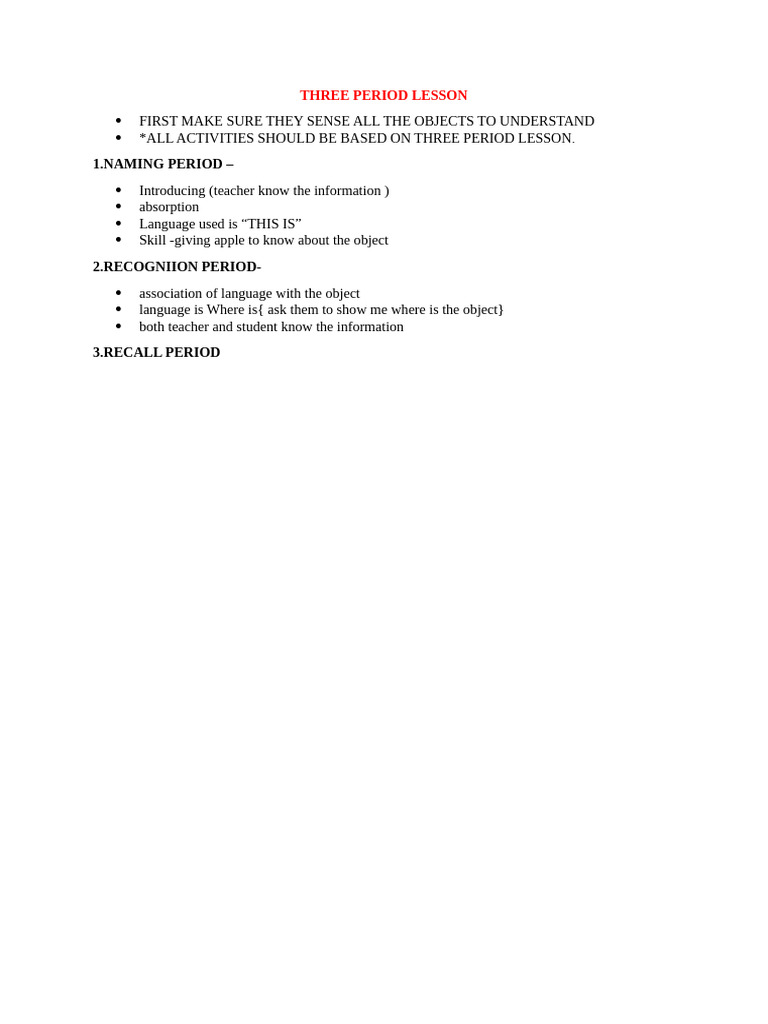 Three-Period Lesson Overview | PDF