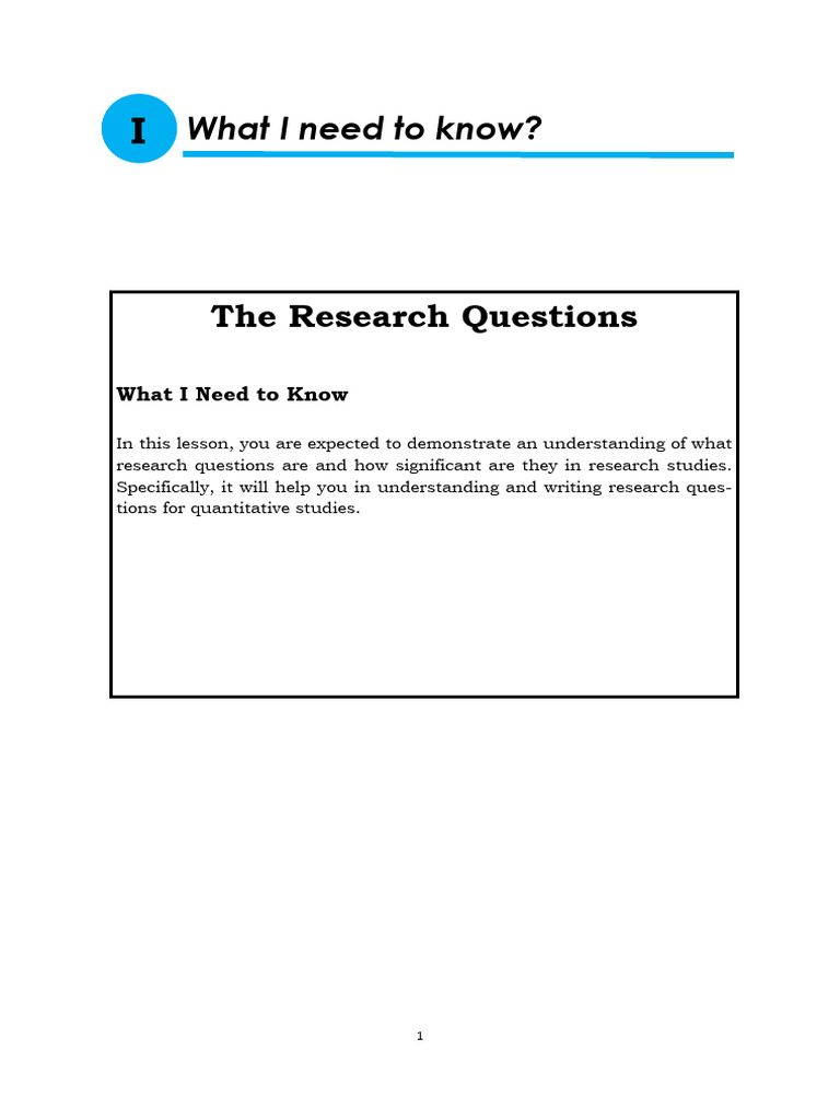 PR2 - Research Questions | PDF | Quantitative Research | Question
