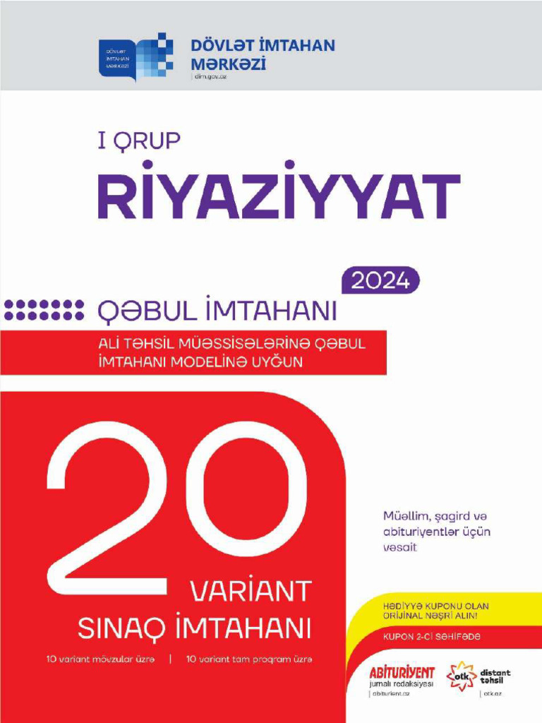 OTK 20 - Riyaziyyat Blok (1-Ci Qrup) | PDF