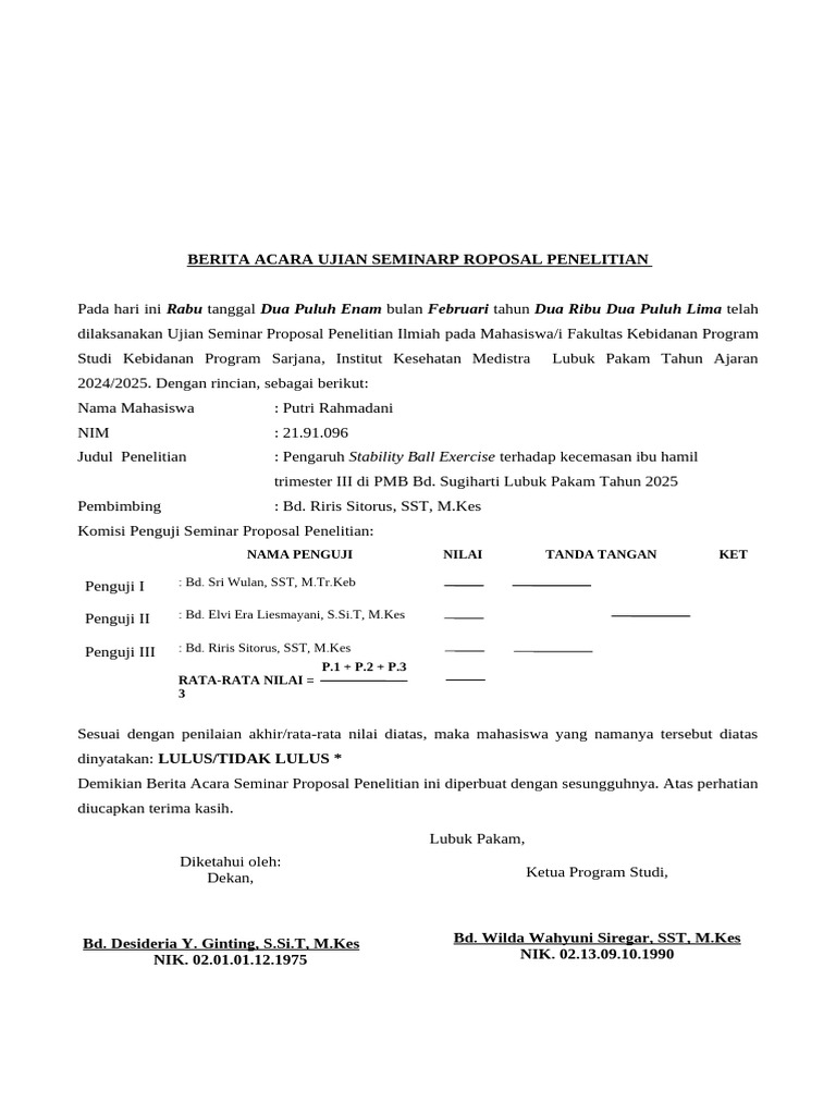 Berita Acara Proposal | PDF