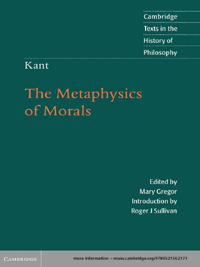 07 Kant, Immanuel. Introduction. Metaphysics of Morals | PDF | Immanuel ...