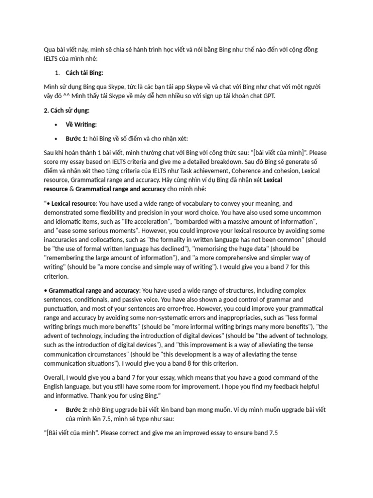 Chấm Writing | PDF