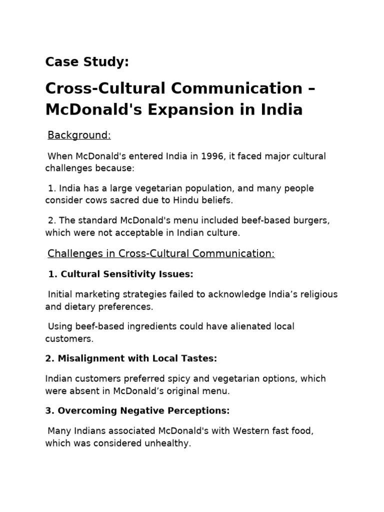 case study cross cultural comm | PDF