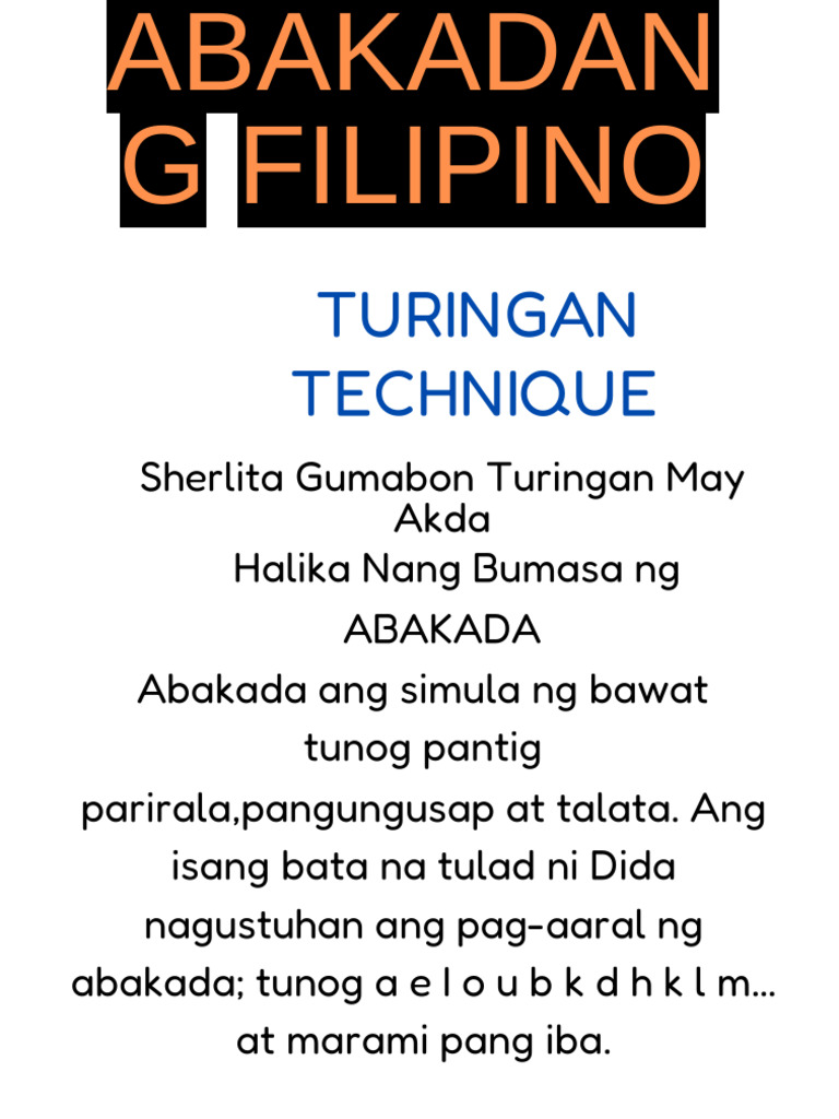 Abakadang Filipino Turingan Technique | PDF